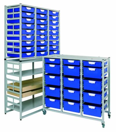 Triple Column Wall Unit Slim Line - Shelf Unit / Tray Unit - 27 Module ...